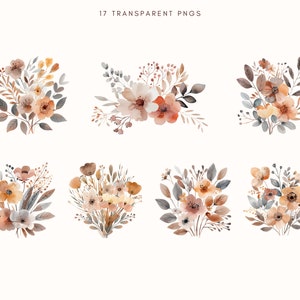 Boho Rainbow Florals Clipart | Commercial Use | Watercolor Boho Clip ...