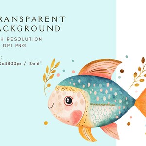 Colorful Fish Clipart | Pastel Fish Png | Fish Digital Download | Sea ...