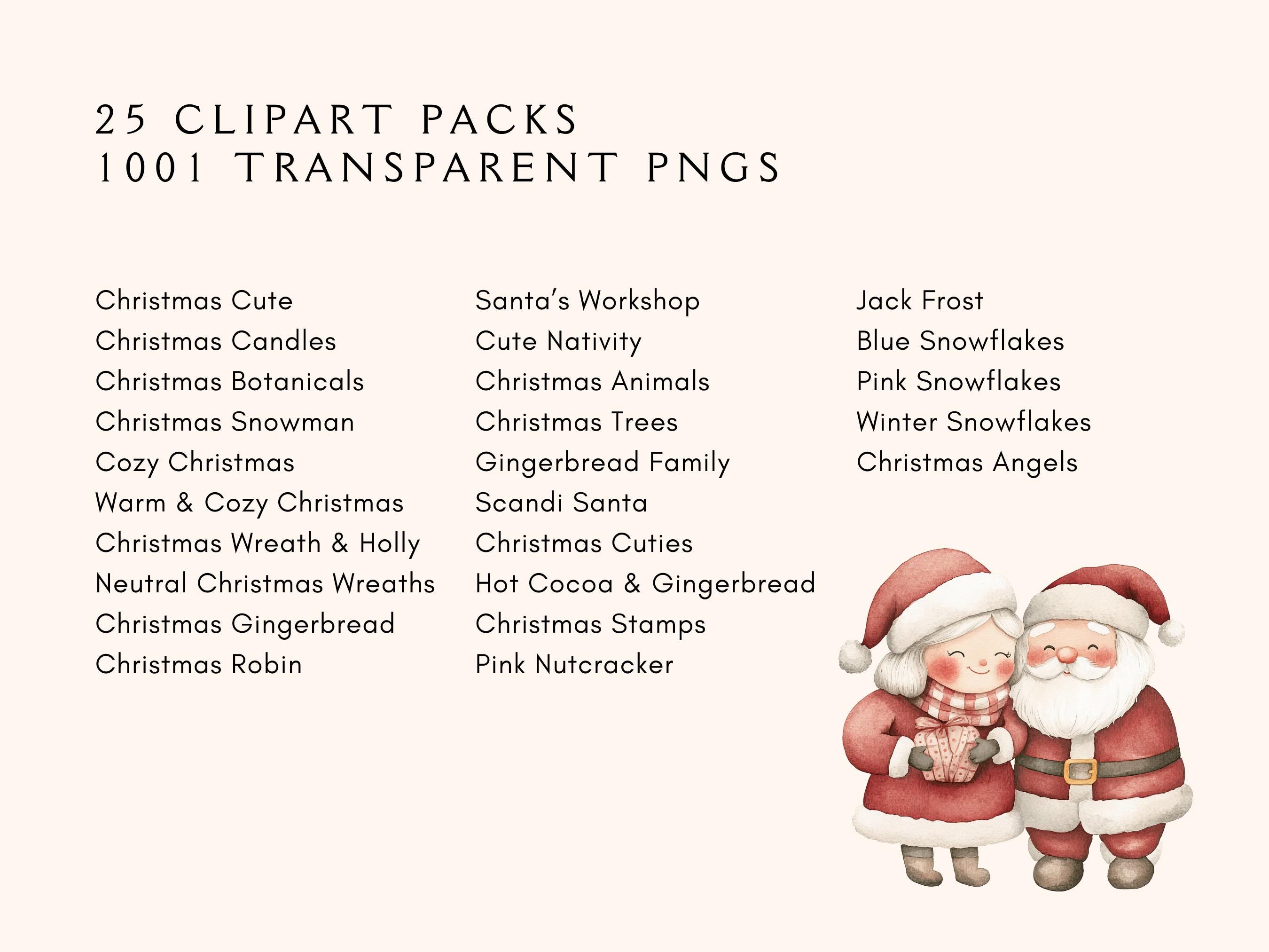 MEGA Christmas Clipart Bundle | 1001 PNG Files | Cute Christmas PNG ...