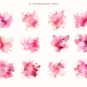Pink Watercolor Splatter | Brush Strokes | Splash | Watercolor Splashes ...