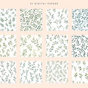 Greenery Seamless Paper Pattern | Green Leaves | Digital Paper ...