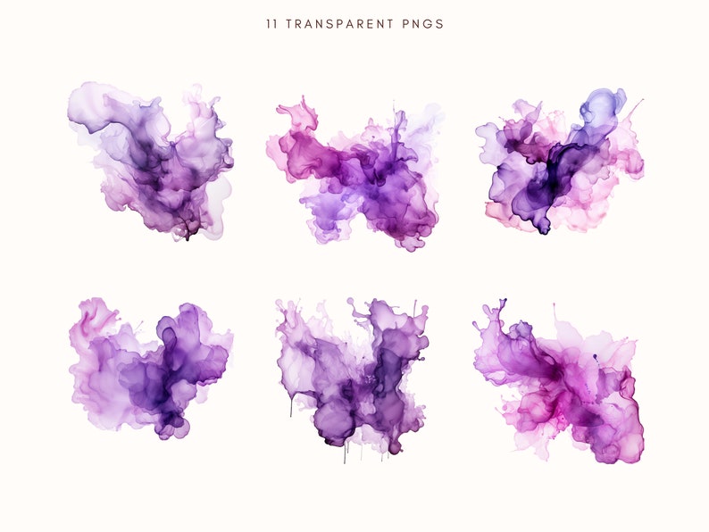 Purple Color Splash Clipart | Alcohol Ink Png | Watercolor Splash ...