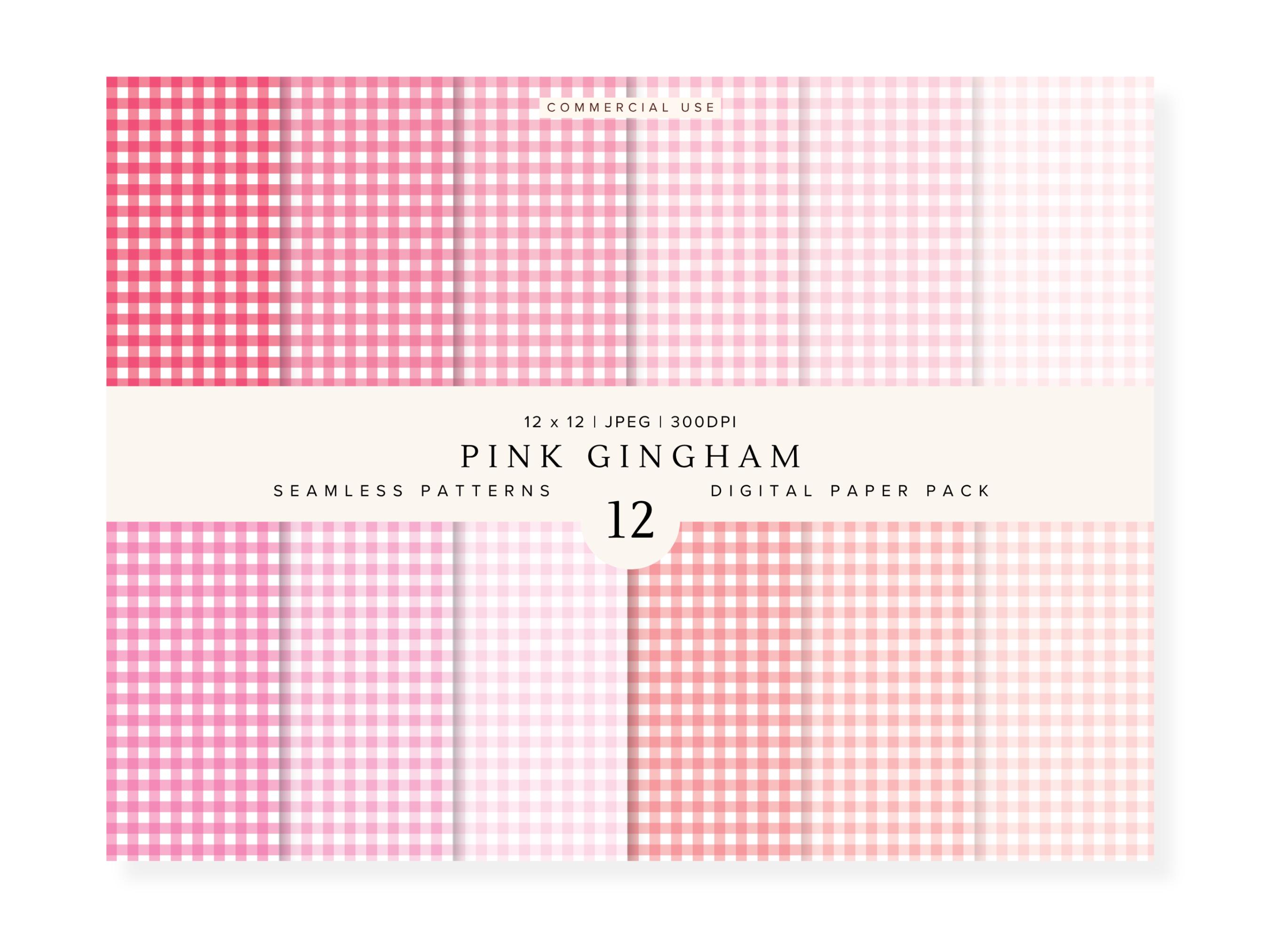 Pastel Gingham Seamless Digital Paper Bundle | Scrapbooking Pattern ...