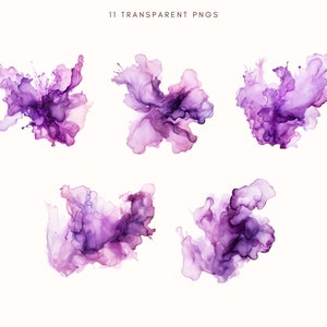 Purple Color Splash Clipart | Alcohol Ink Png | Watercolor Splash ...