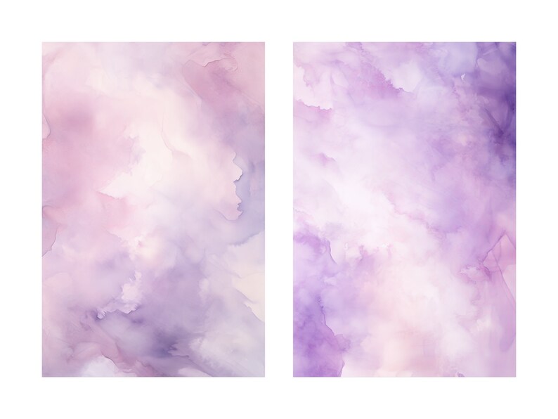 Purple Watercolour Texture Clip Art Digital Paper Pack Washes Pack ...