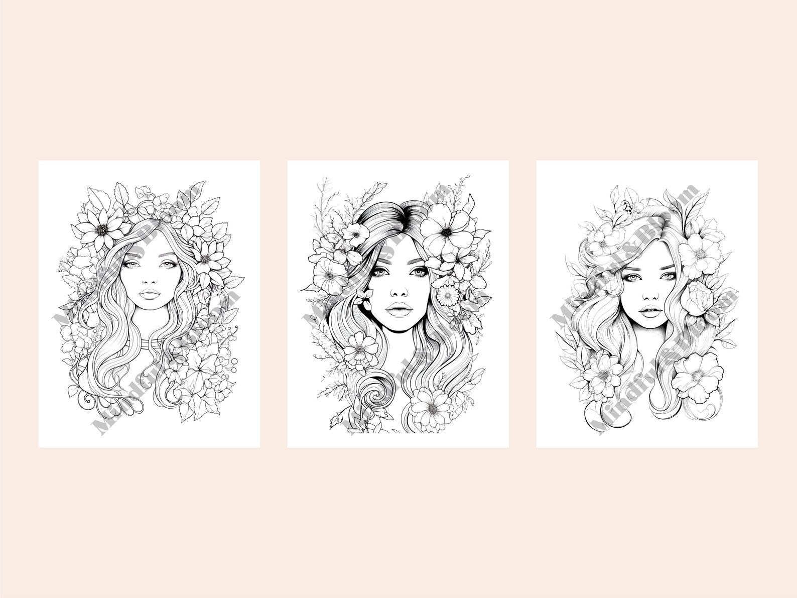 Printable Mindfulness Coloring Book | Flower Girls Coloring Pages ...