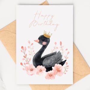 Black Swan Clipart | Watercolor Swan PNG | Digital Download for ...