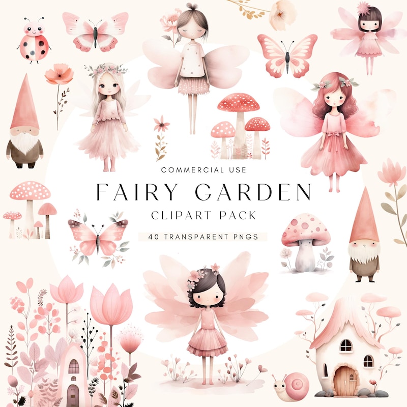 Fairy Garden Clipart - Etsy