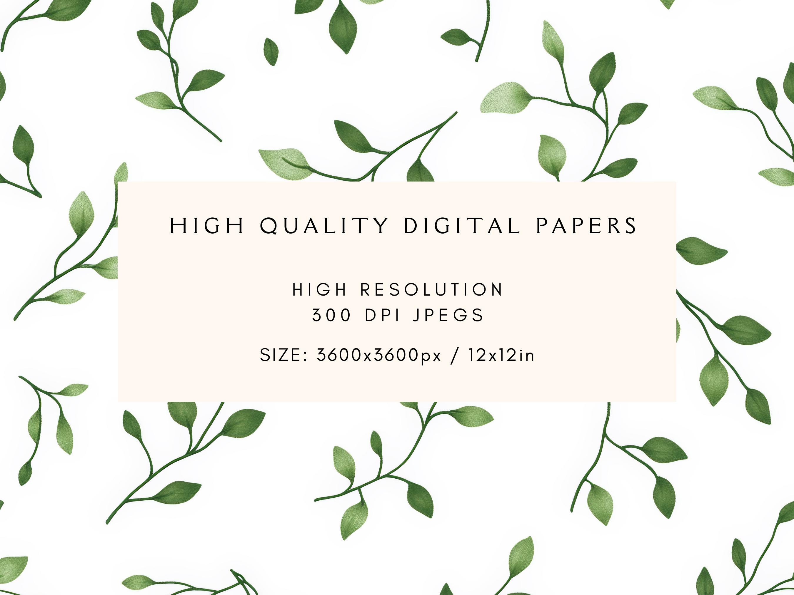 Greenery Seamless Paper Pattern | Green Leaves | Digital Paper ...