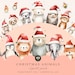 Christmas Animals Watercolor Clipart | Animals With Santa Hat | Santa ...