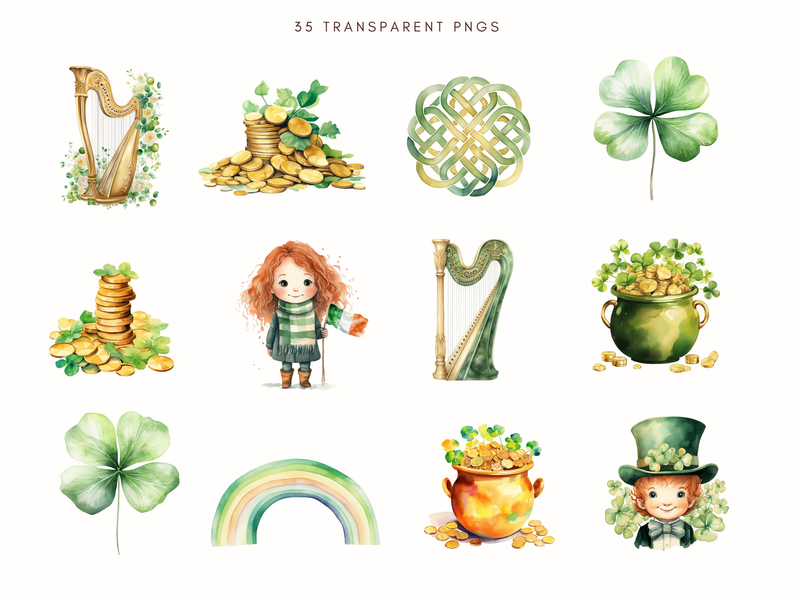 Happy St Patricks Day Background Clipart Watercolor St Patricks Day ...