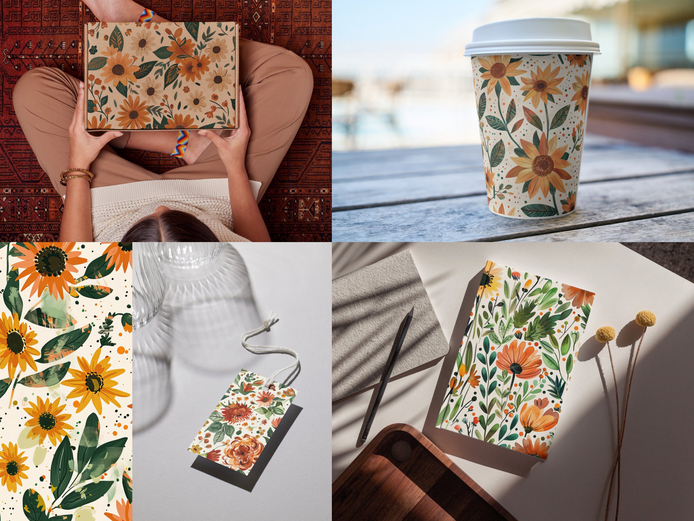 Fall Seamless Pattern Bundle | Floral Digital Paper PNG | Graphics ...