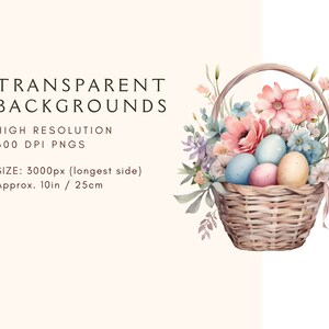 Watercolor Easter Bunny Clipart Bundle | Easter Basket Clip Art ...