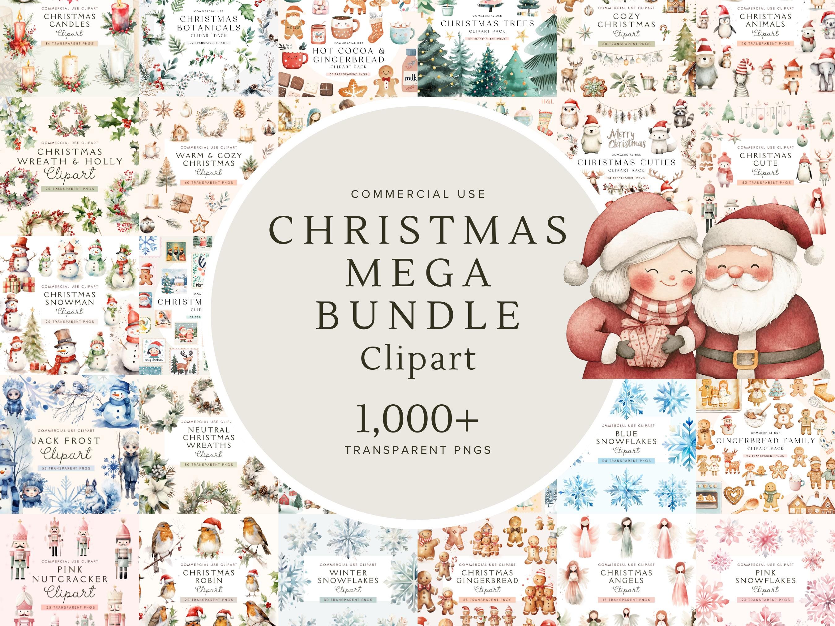 MEGA Christmas Clipart Bundle | 1001 PNG Files | Cute Christmas PNG ...