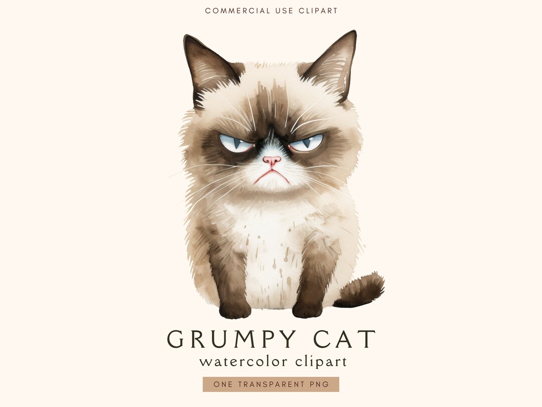 Grumpy Cat Clipart | Junk Journal | Commercial Use | Cat Lovers ...