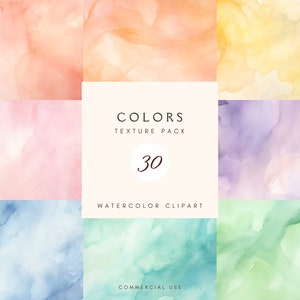 Watercolour Washes Pack Multi Colors Clipart, Texture Background ...