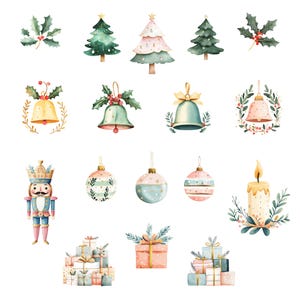 Scandi Santa Clipart | Christmas Watercolor | Snowman | Angel | Nordic ...