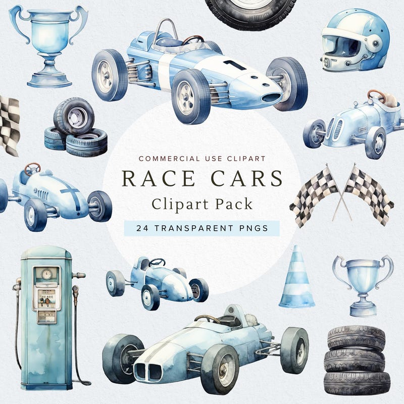 Blue Vintage Racecar Png - Etsy