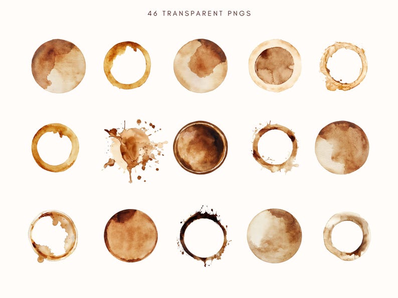 Coffee Stain Clipart | Coffee Clip Art | Watercolor Splash | Coffee ...