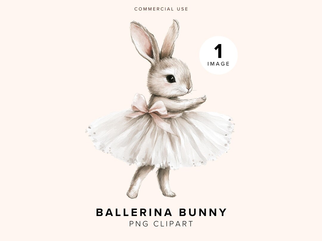 Watercolor Ballerina Bunny Clipart | Clip Art Dancing | Tutu | Cute ...