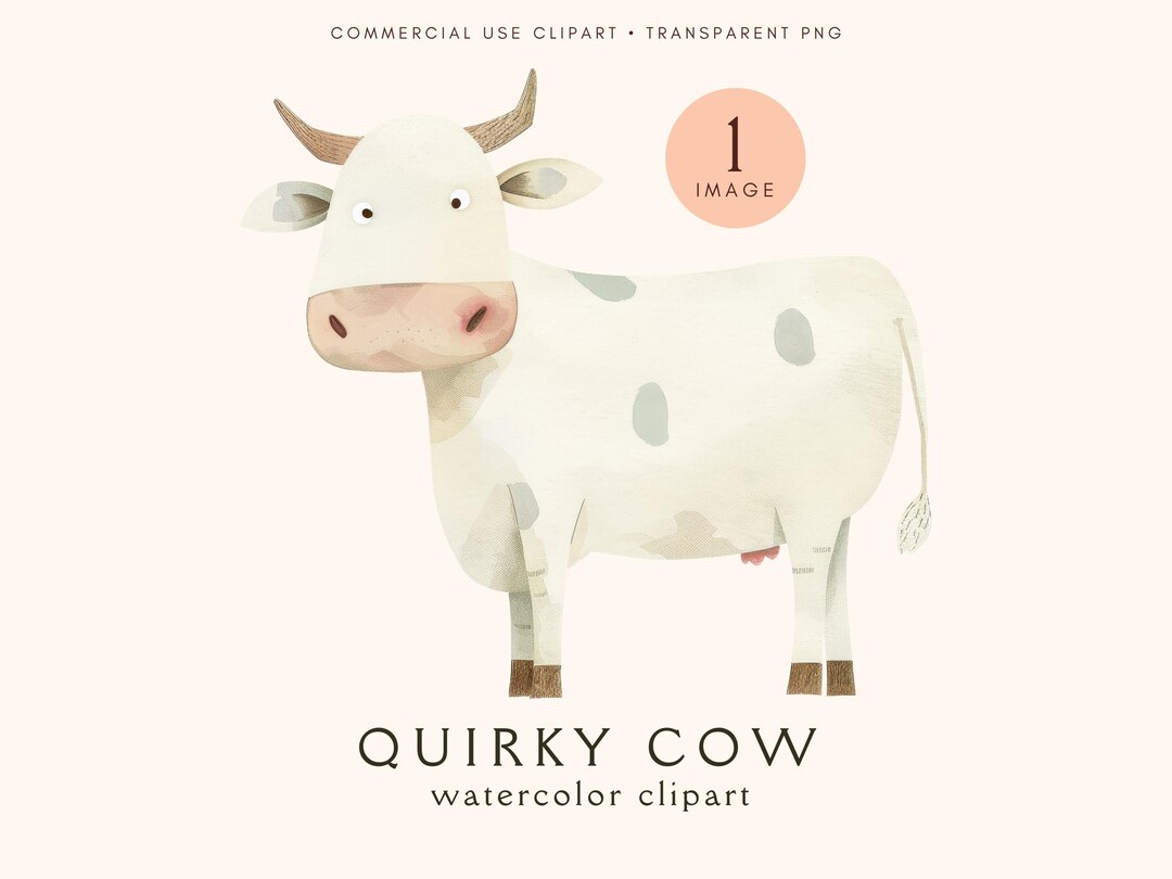 Funny Cow Clipart | Quirky | Printable Stickers | Farm Animals Png ...