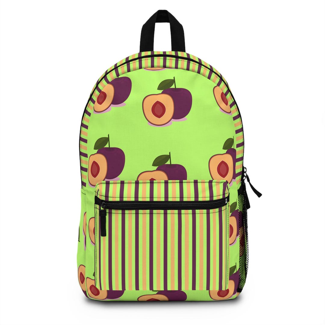 Plum Backpack Lime Green, School Bag, Travel Daypack, Unique Gift ...