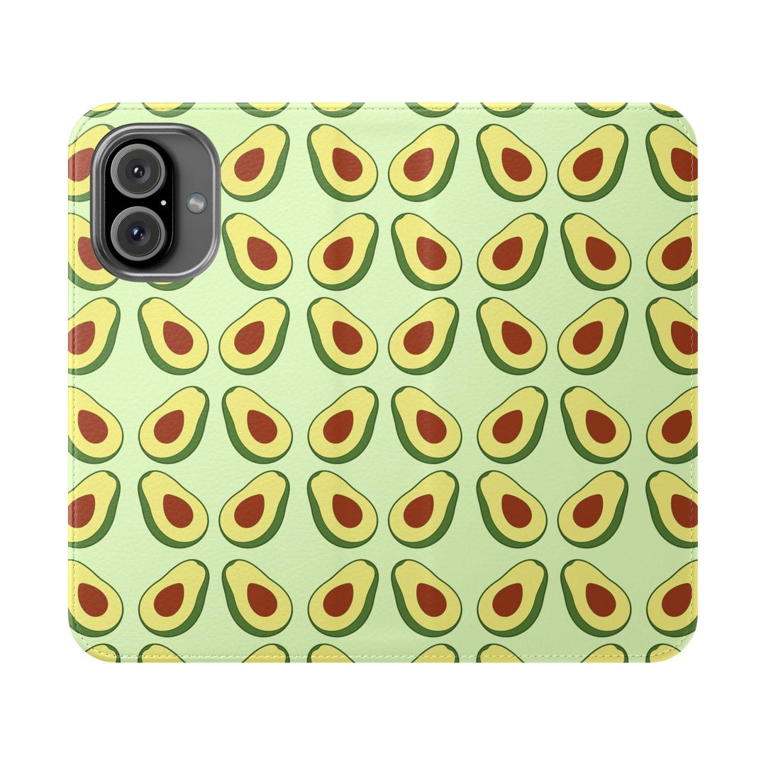 Avocado Phone Flip Case, Cute Green Avocado Design, Tropical Fruit ...