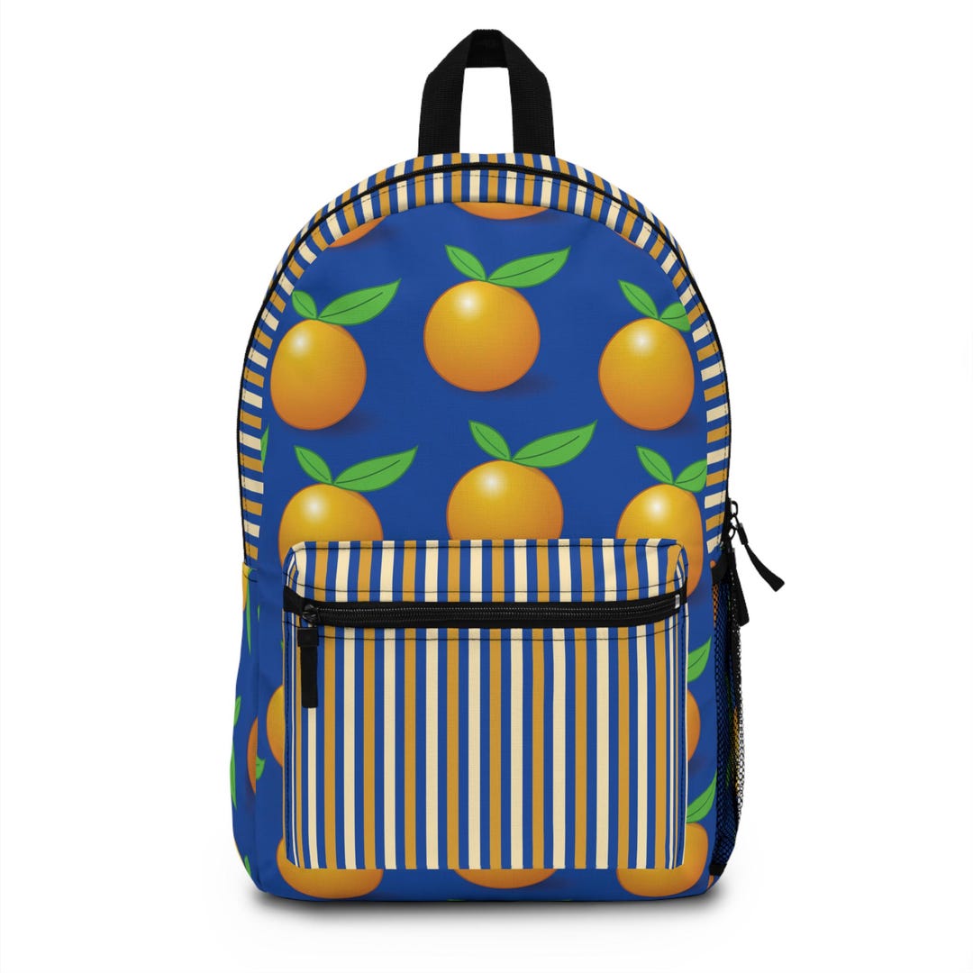 Royal Blue and Orange Backpack, Travel Bag, School Bookbag, Hiking ...