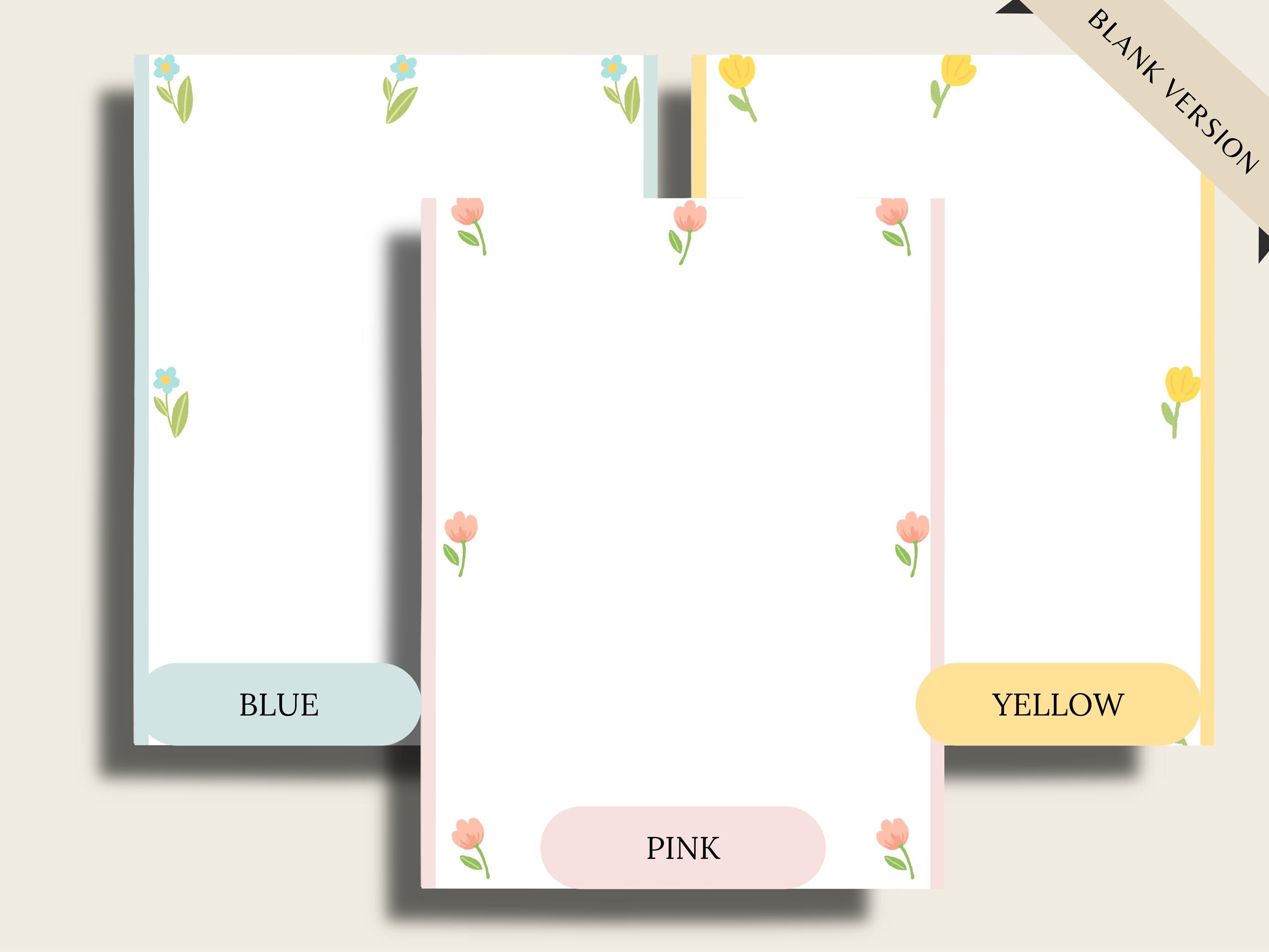 PRINTABLE Cute Flower Stationery, Printable Writing Paper, A4, Letter ...