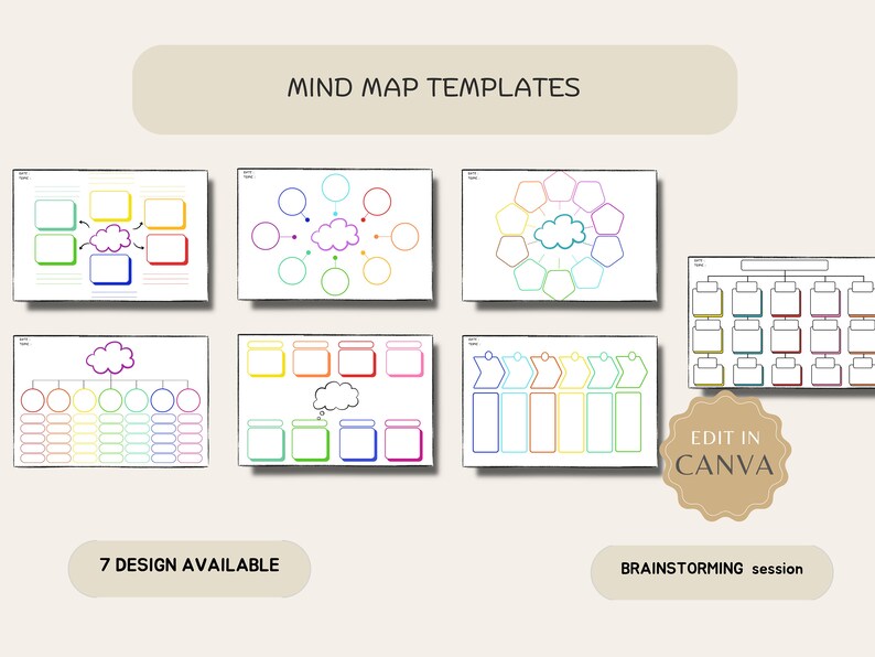 Printable Mind Map Planner | Brainstorming Ideas | Brain Dump | Study ...