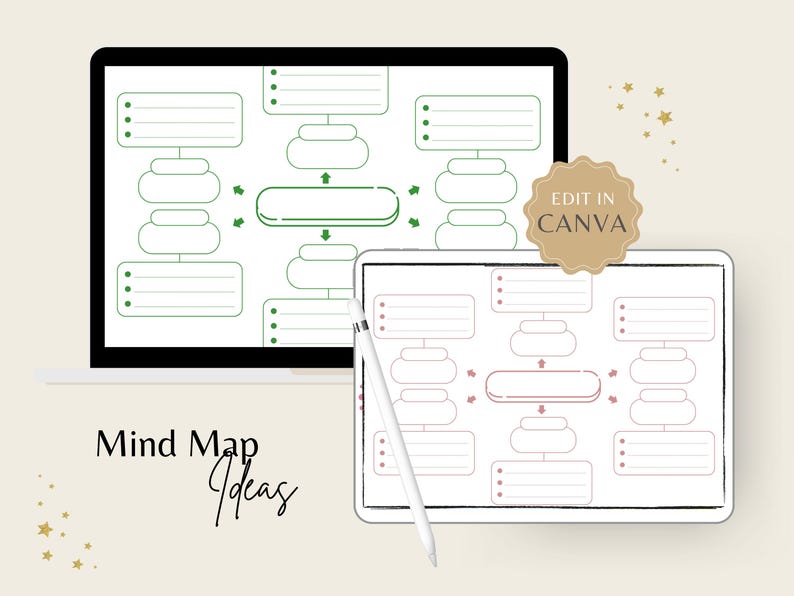 Printable Mind Map Planner Brainstorming Ideas Brain Dump Study Guide ...