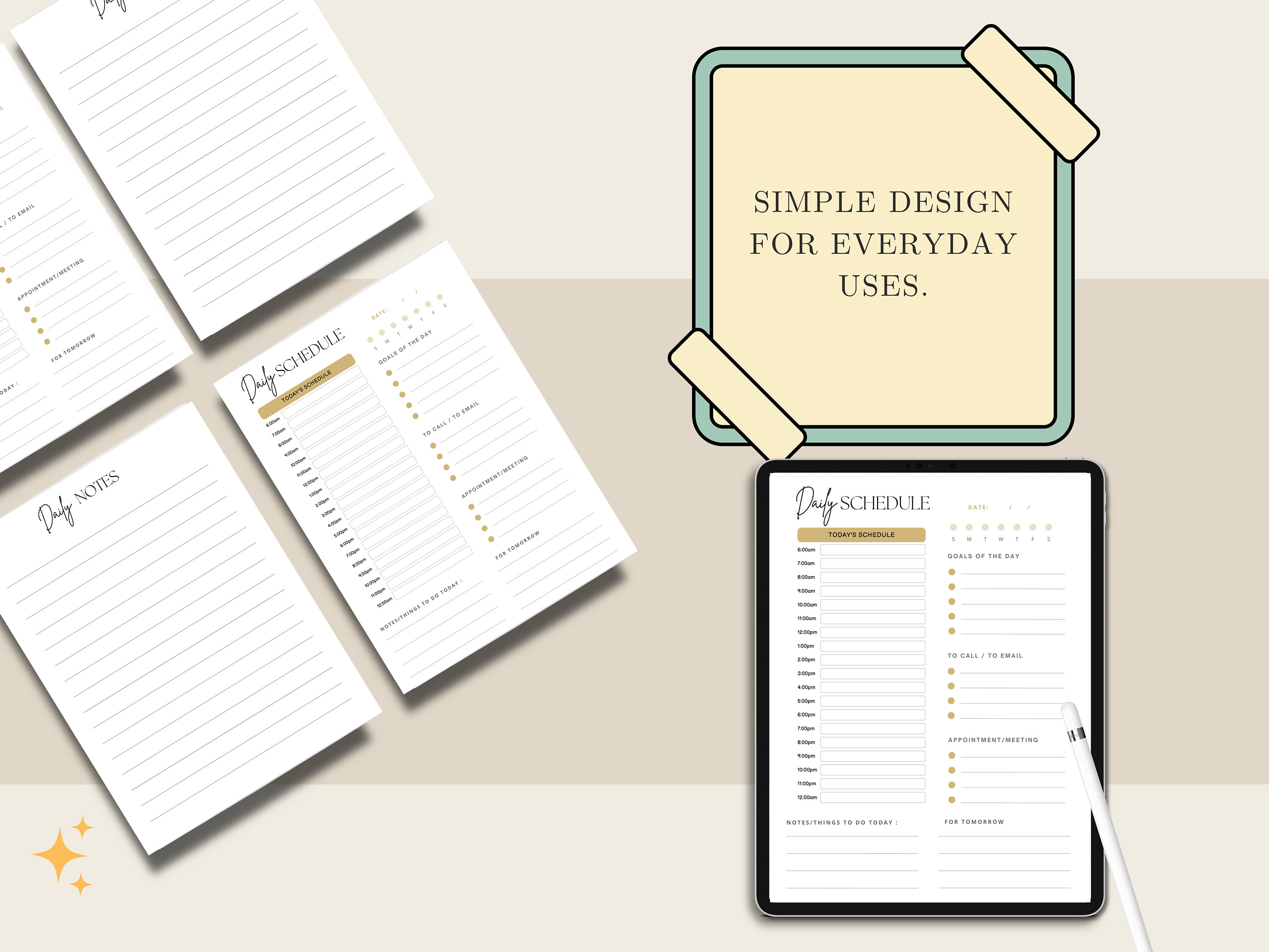 Daily Schedule | Daily Routine | Daily Organizer | Daily Time Tracker ...