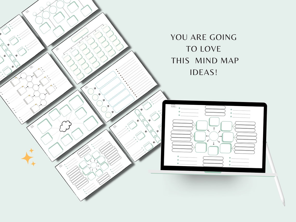Printable Mind Map Planner | Brainstorming Ideas | Brain Dump | Study ...