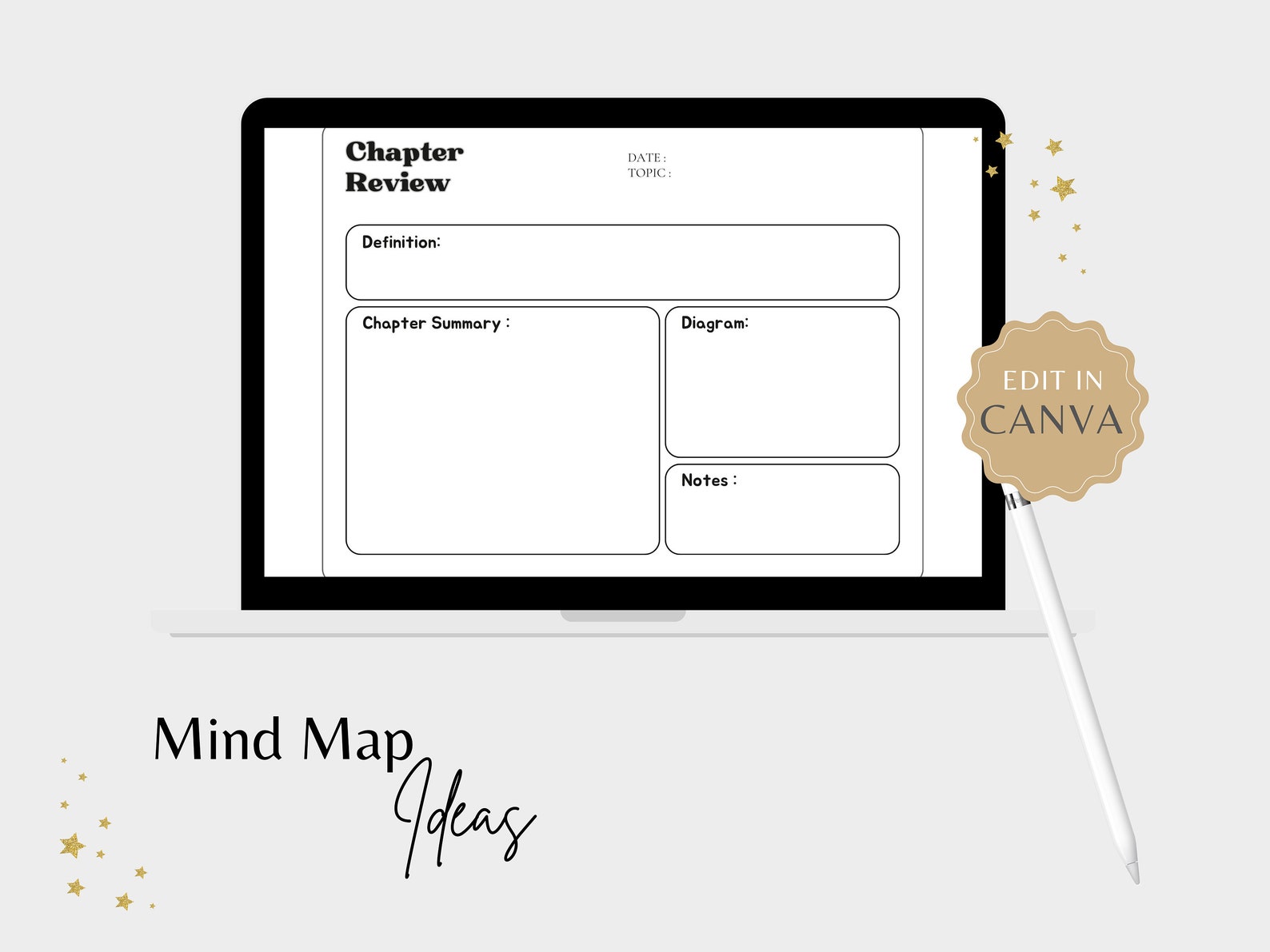 Printable Mind Map Planner | Brainstorm | Idea Map | Diagram Notes ...