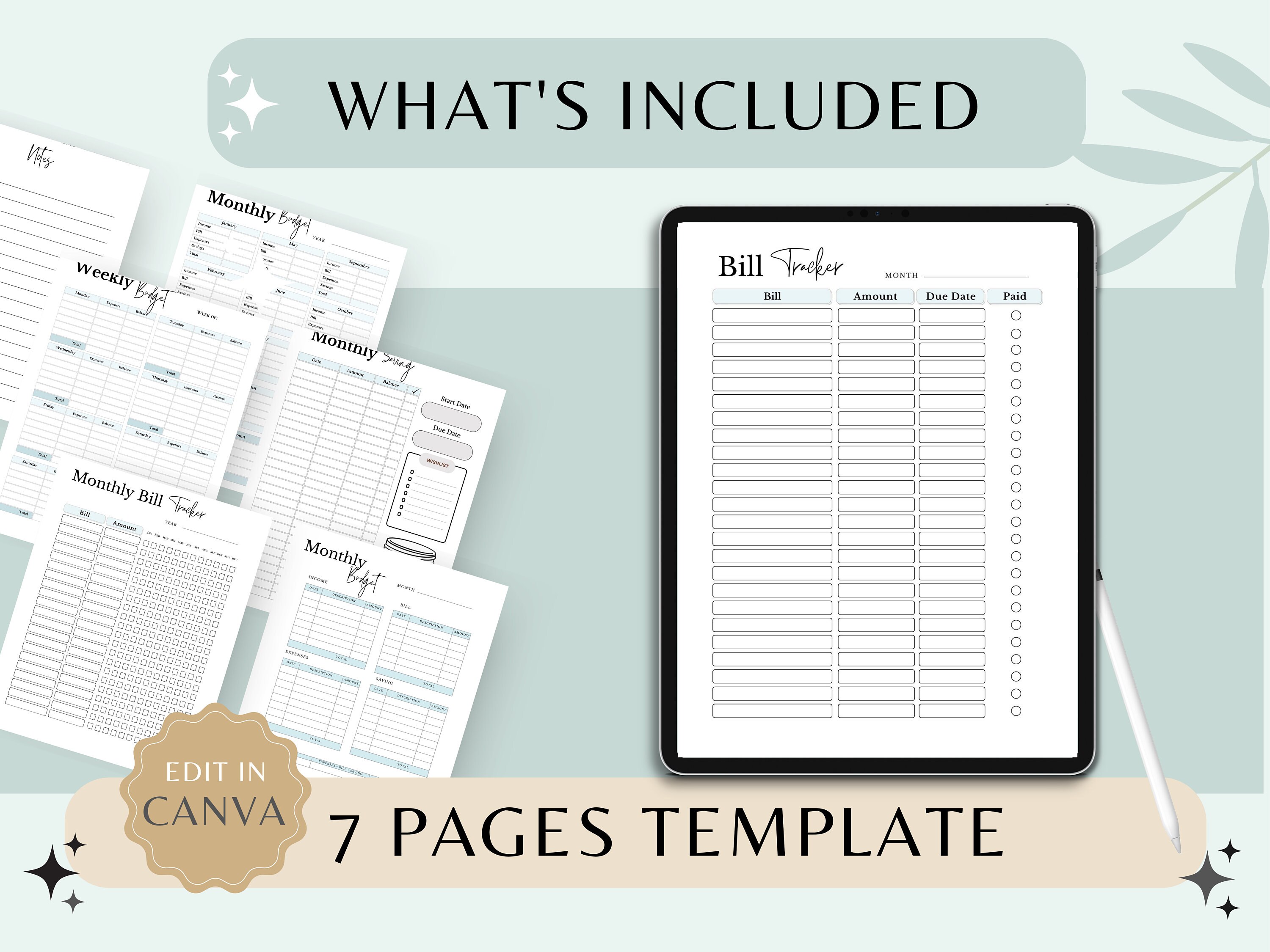 Printable Monthly Bill Tracker Bill List Bill Payment List Bill List ...