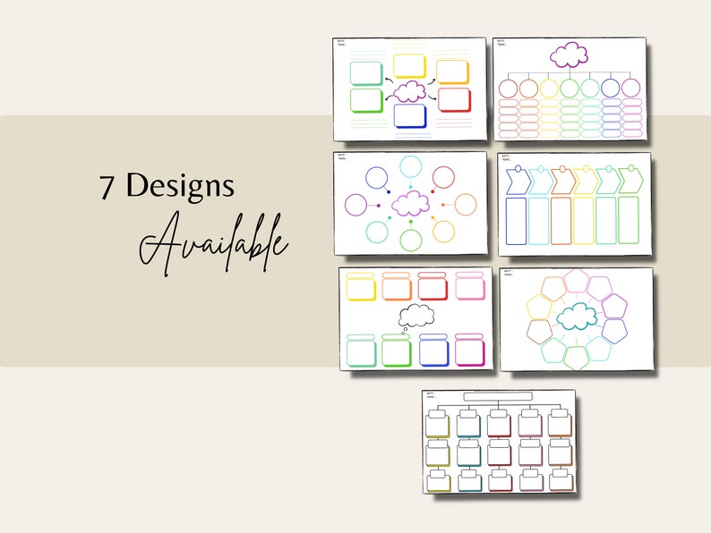 Printable Mind Map Planner | Brainstorming Ideas | Brain Dump | Study ...