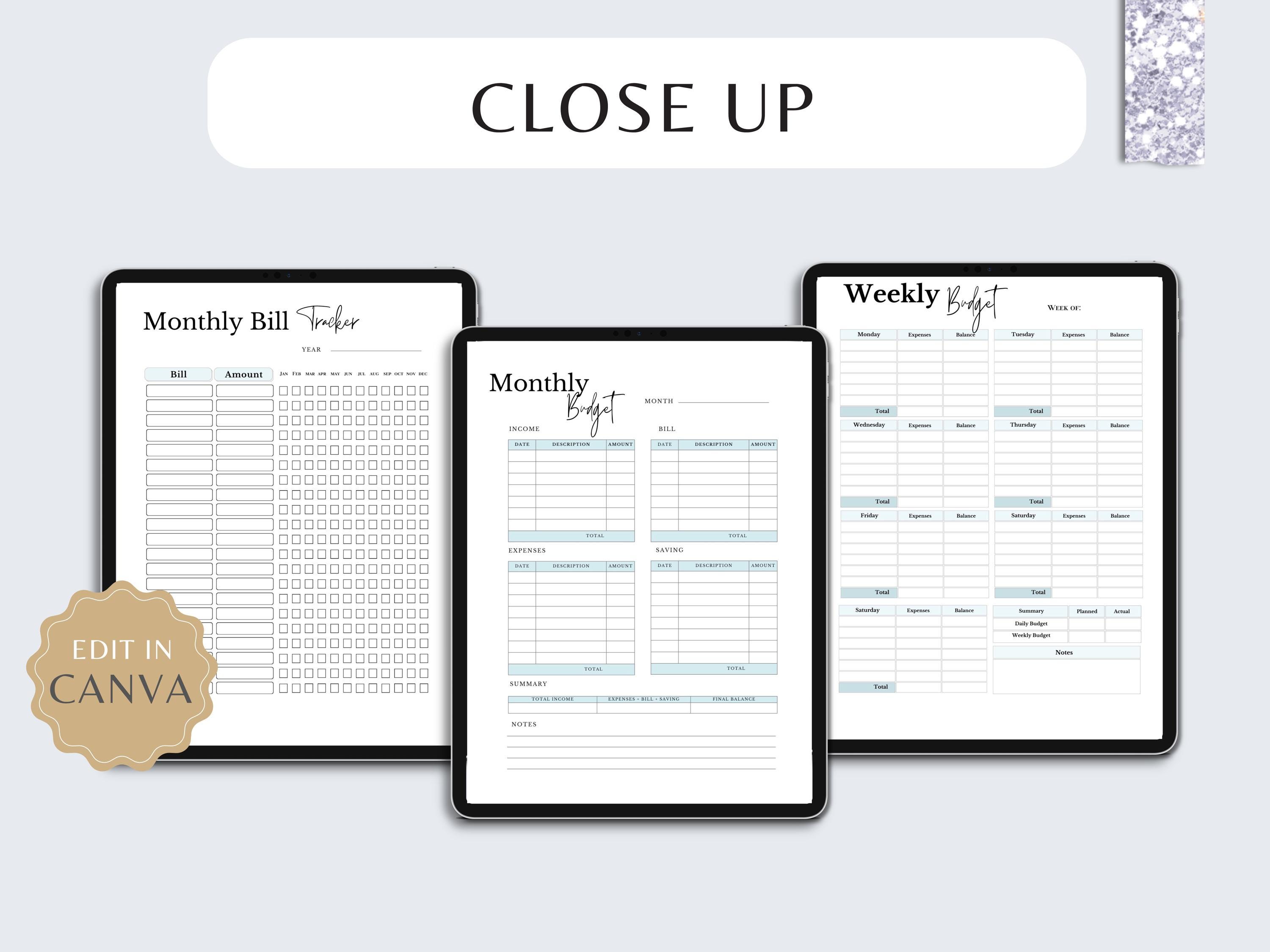 Printable Monthly Bill Tracker Bill List Bill Payment List Bill List ...