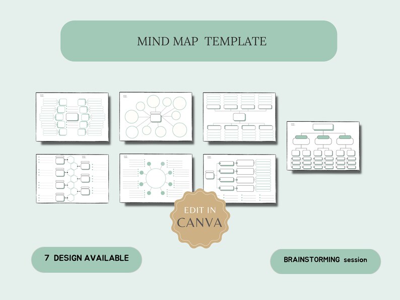 Printable Mind Map Template | Brainstorming, Study Guide (digital ...