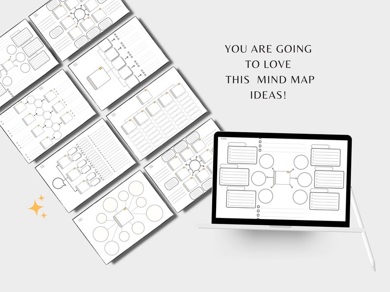 Mind Map Template Printable | Brainstorming Diagram (digital Download ...