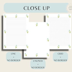 PRINTABLE Cute Flower Stationery, Printable Writing Paper, A4, Letter ...