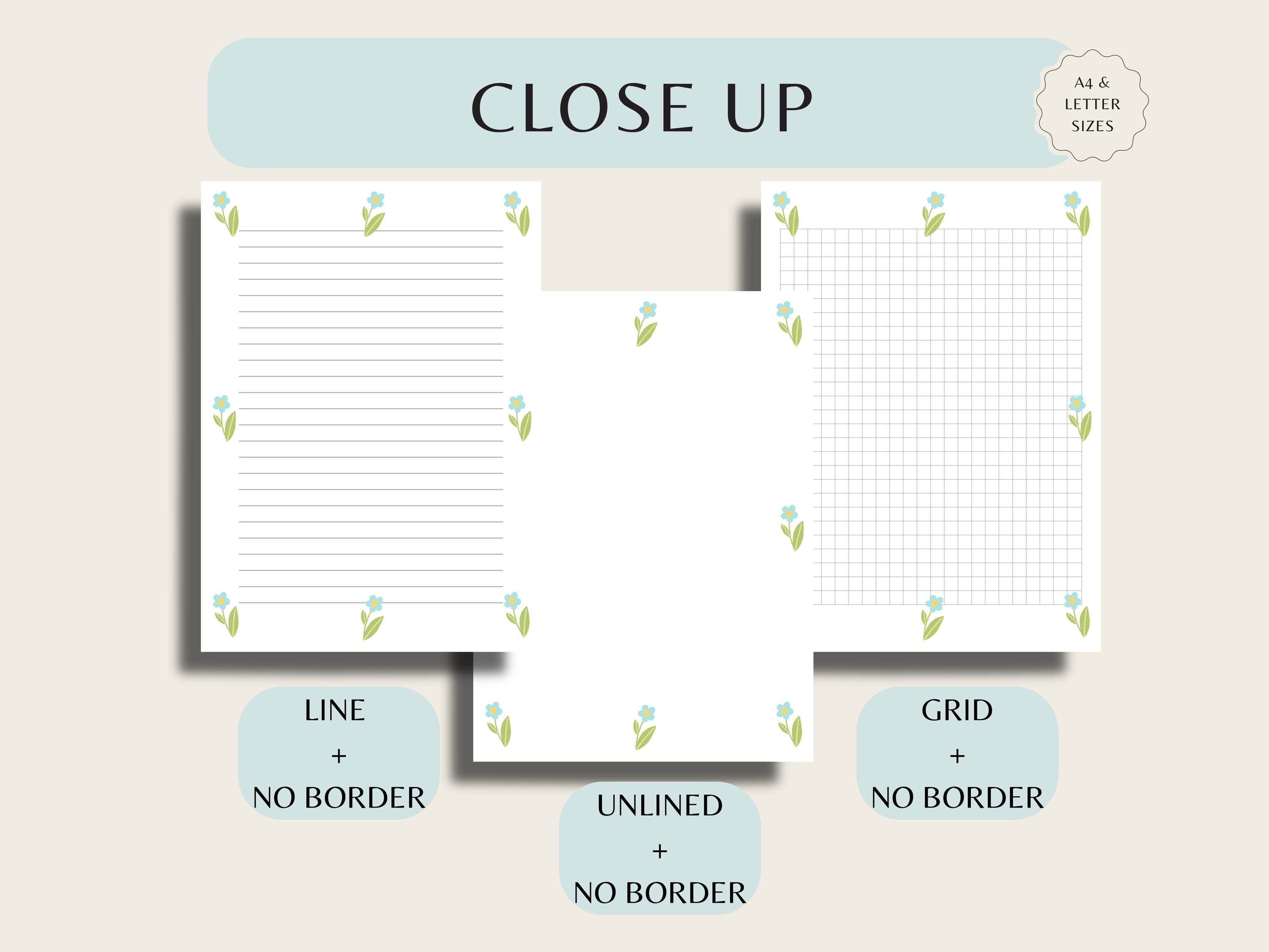 PRINTABLE Cute Flower Stationery, Printable Writing Paper, A4, Letter ...