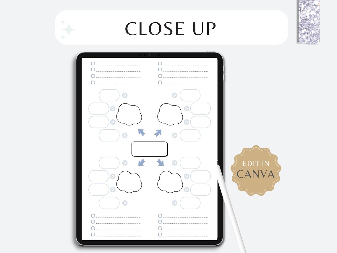 Printable Mind Map Planner | Brainstorming Ideas | Brain Dump | Study ...