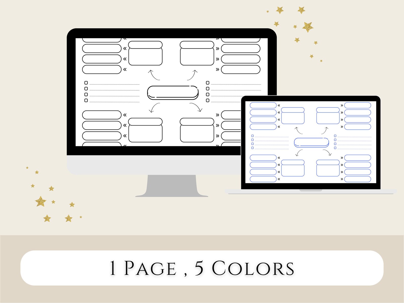 Printable Mind Map Planner Brainstorming Ideas Brain Dump Study Guide ...