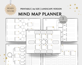 Printable Mind Map Planner Brainstorming Ideas Brain Dump Study Guide ...
