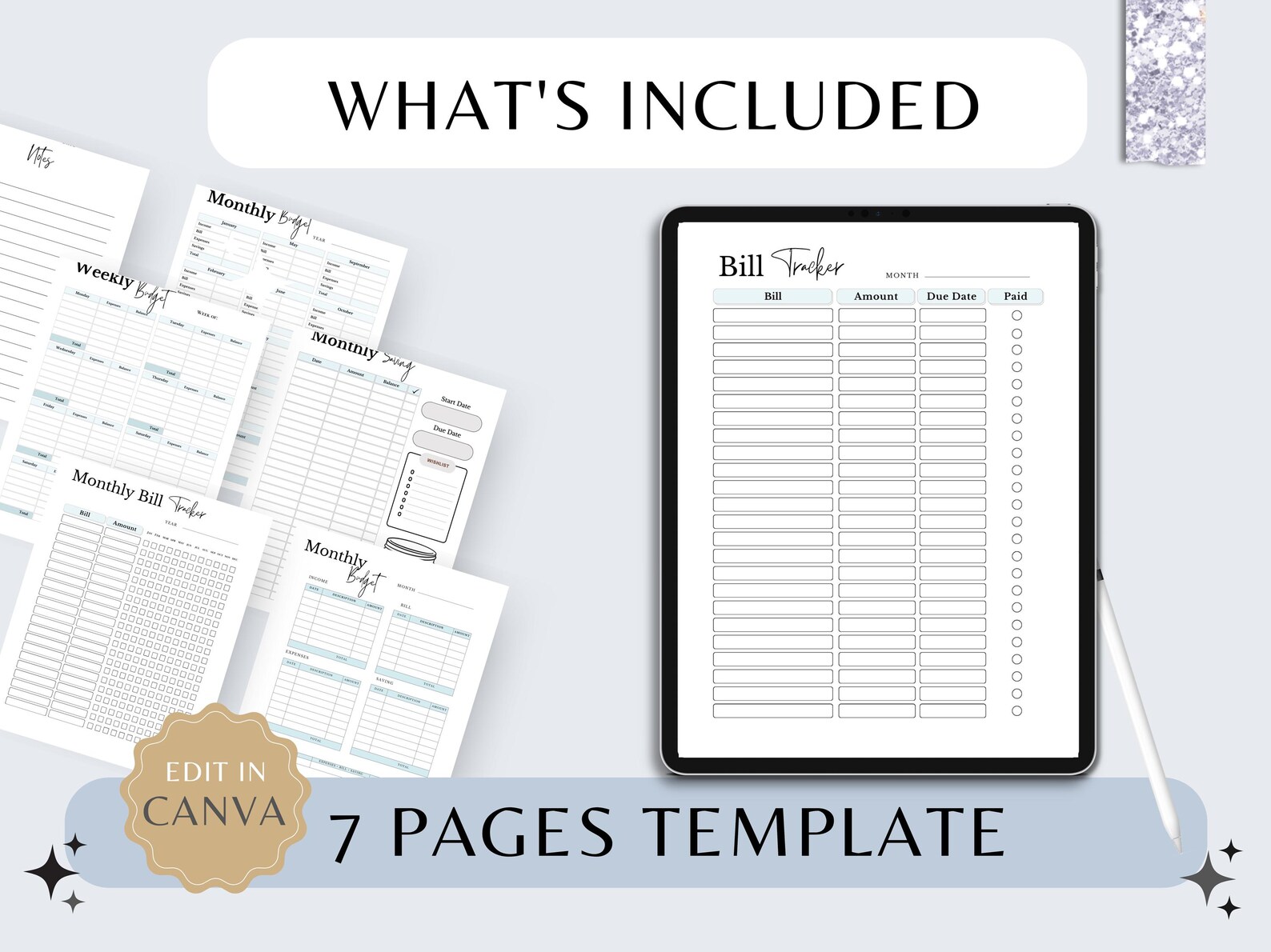 Printable Monthly Bill Tracker | Bill List | Bill Payment List | Bill ...