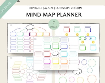 Printable Mind Map Planner Brainstorming Ideas Brain Dump Study Guide ...