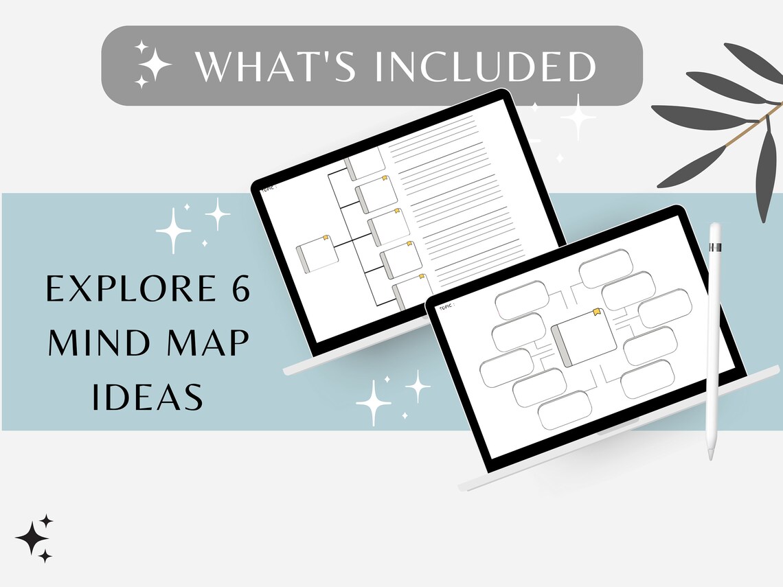 Printable Mind Map Planner Brainstorm Idea Map Diagram Notes Canva ...