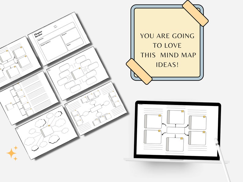 Printable Mind Map Planner Brainstorm Idea Map Diagram Notes Canva ...