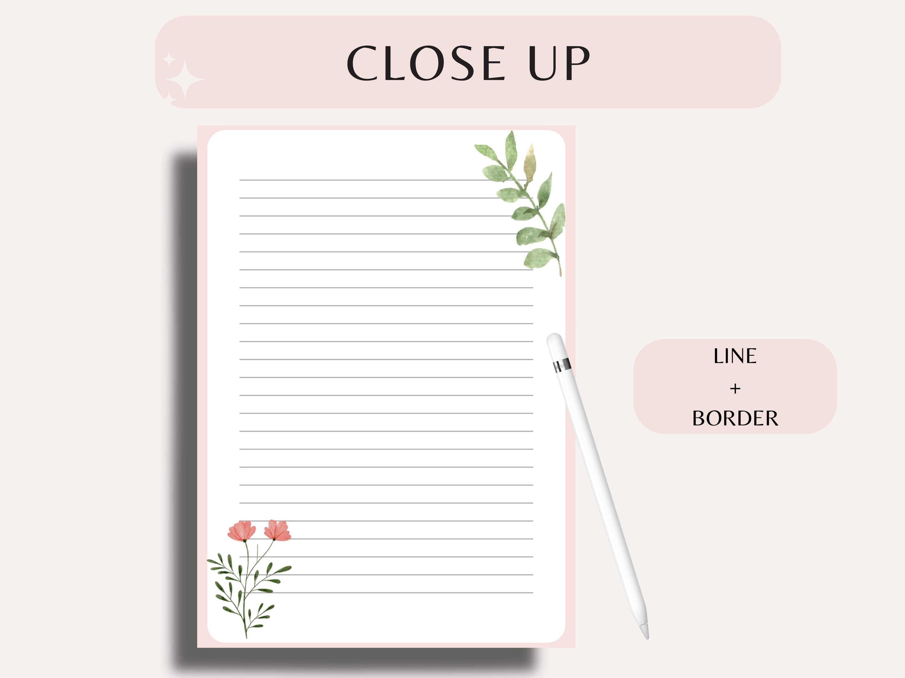 PRINTABLE Stationery, Journal Paper, Printable Writing Paper, A4 ...