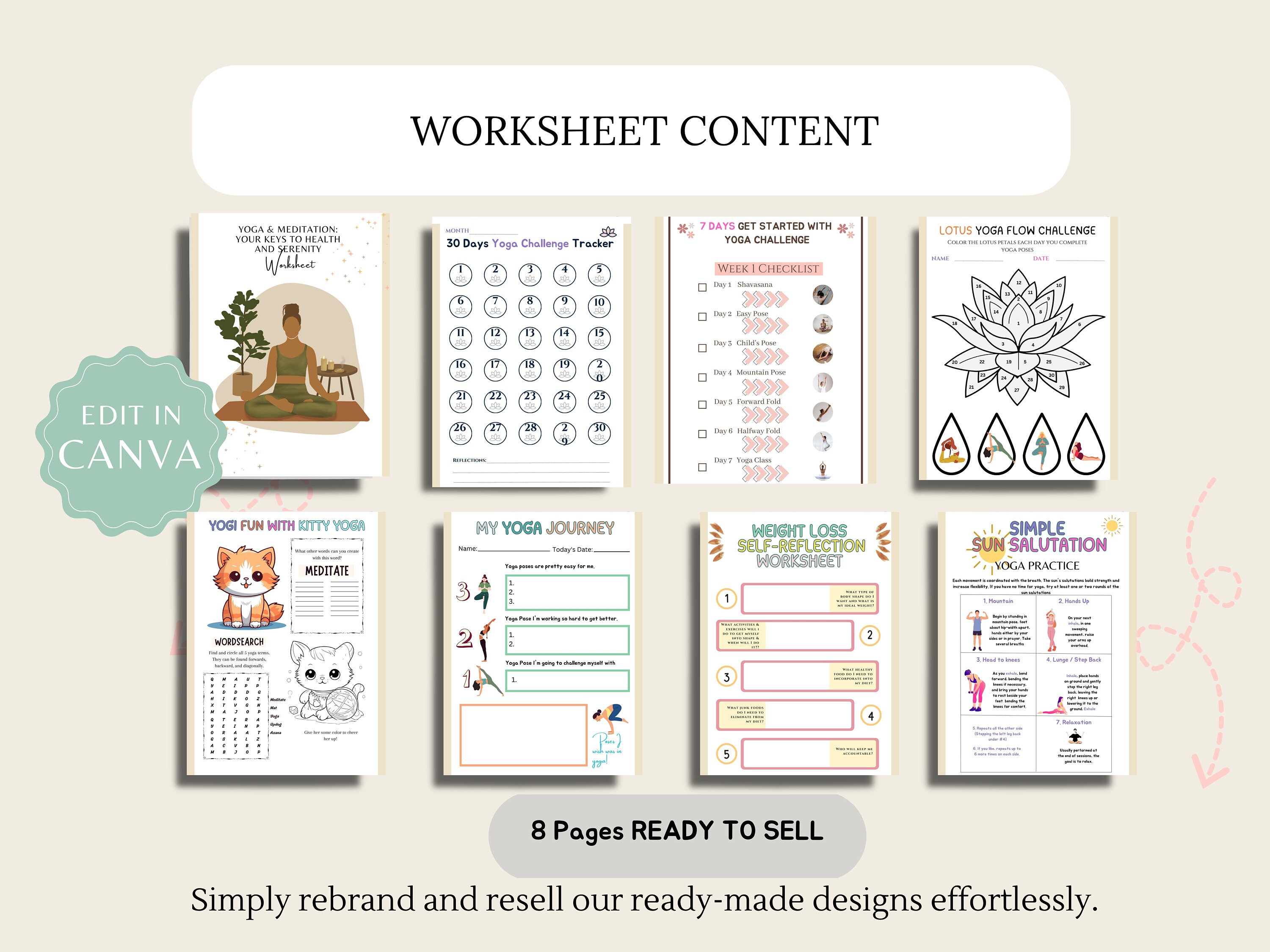 Brandable Coaching Program | Yoga & Meditation Done for You Workbook ...